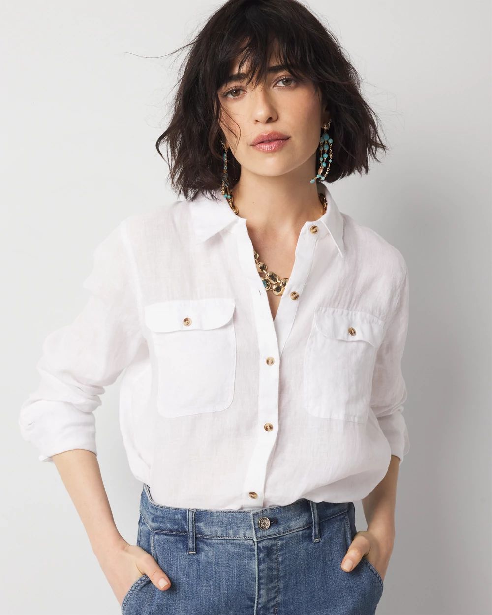 Linen Button-Down Shirt | White House Black Market